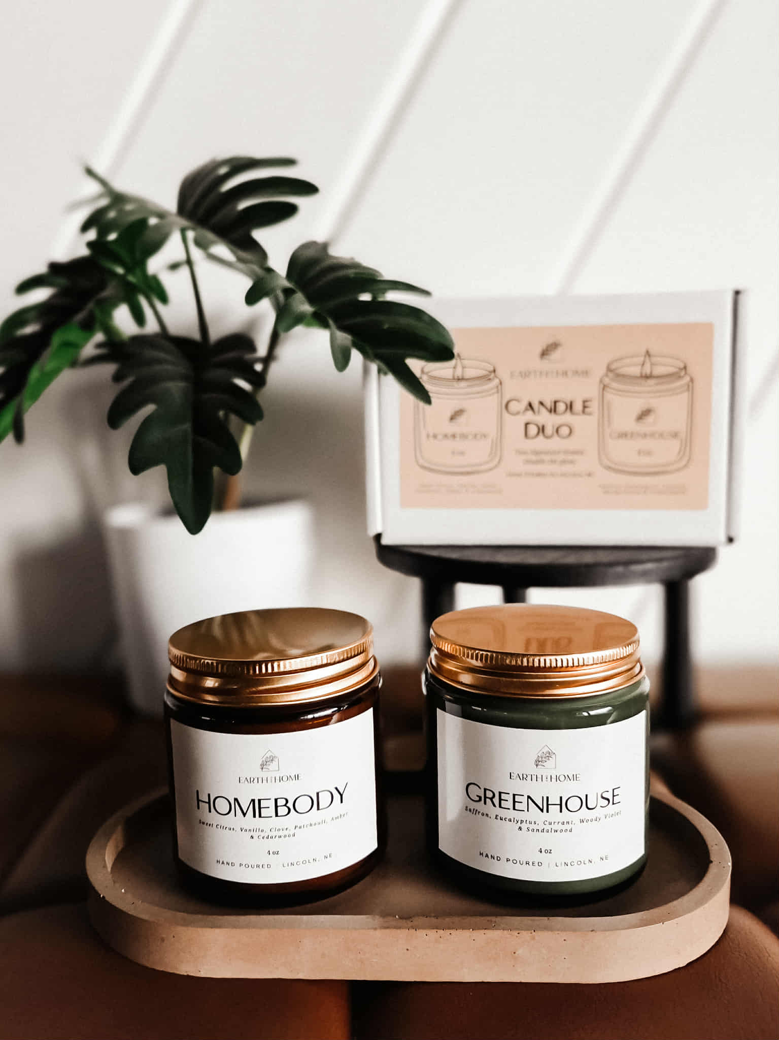 Candle Duo Gift Box – Earth + Home